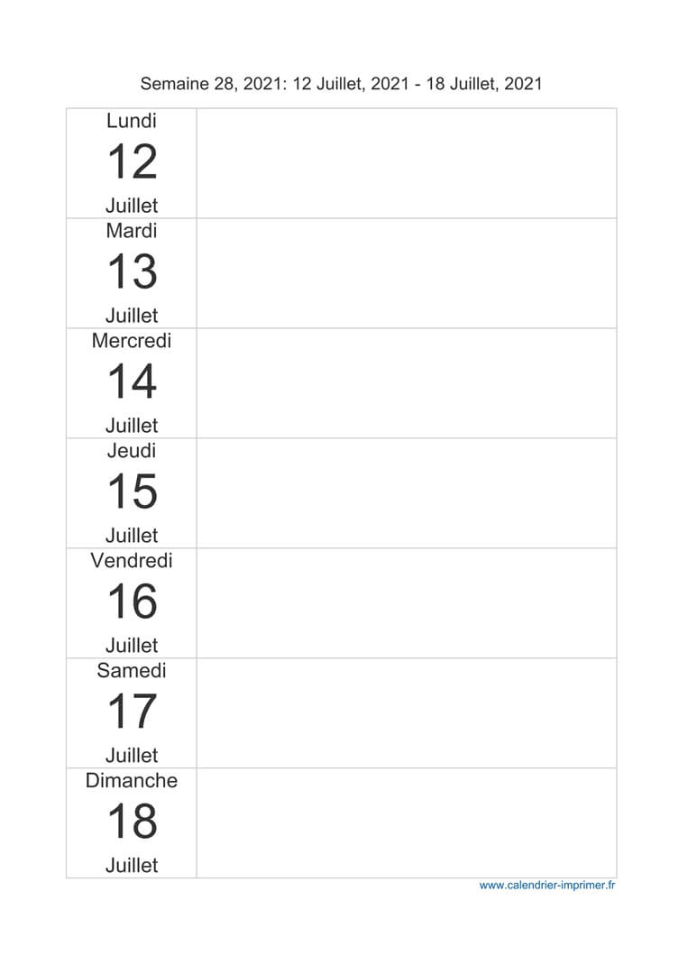 Semaine 28 2021