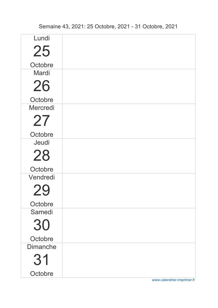 Semaine 43 2021