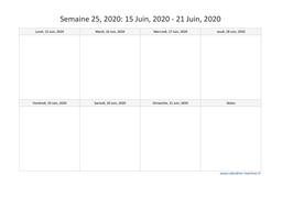 Semaine 25 2020